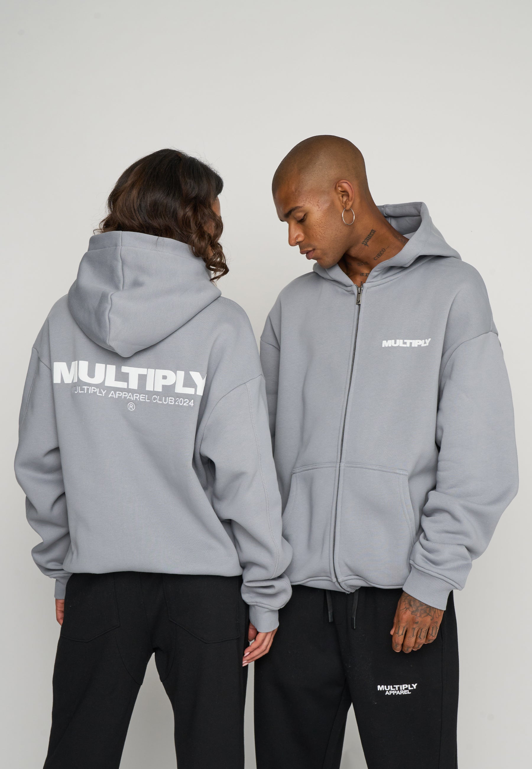 Oversize zip hoodie MULTIPLY Ultimate Grey