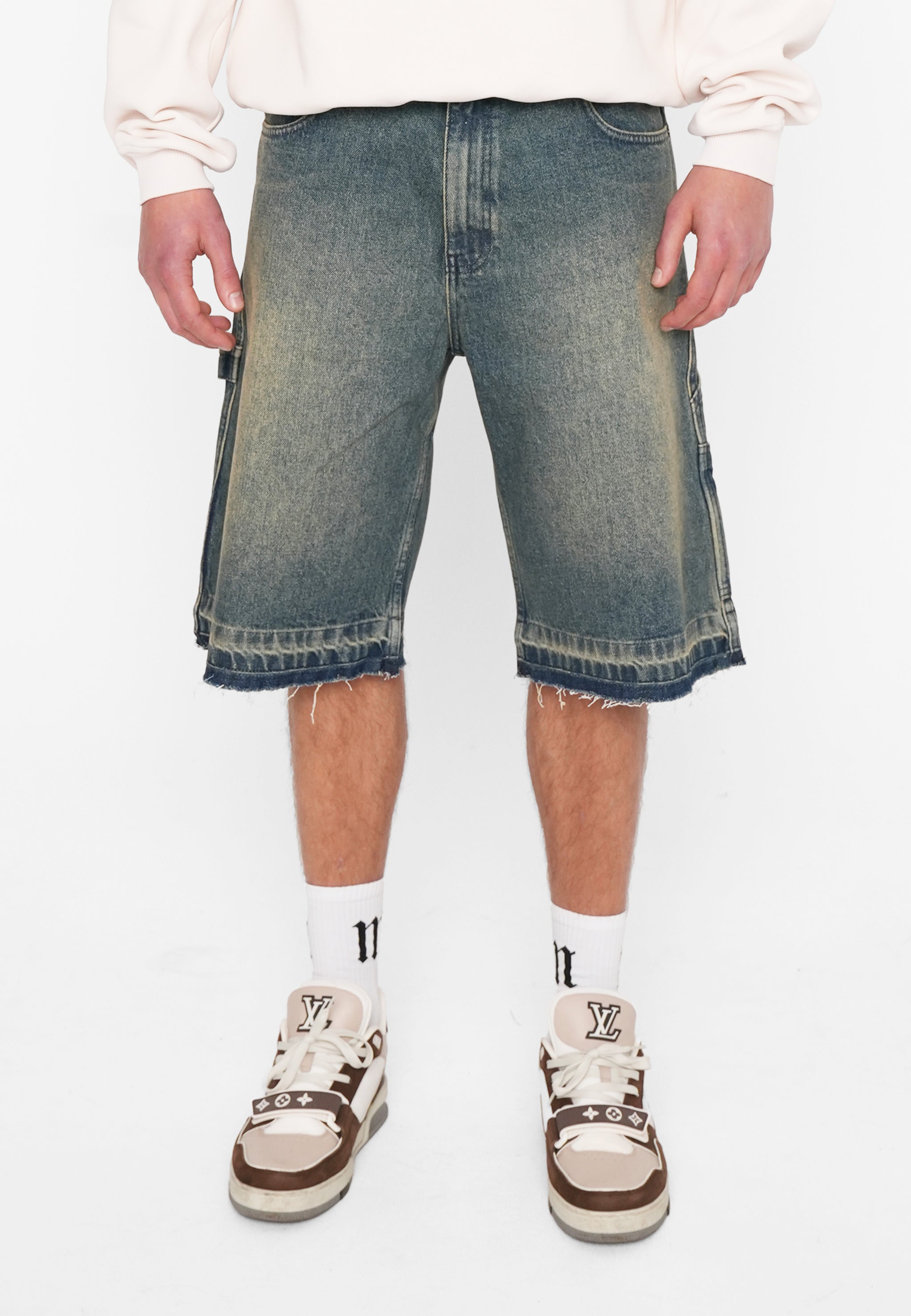 Baggy Denim JORTS Blue Sand